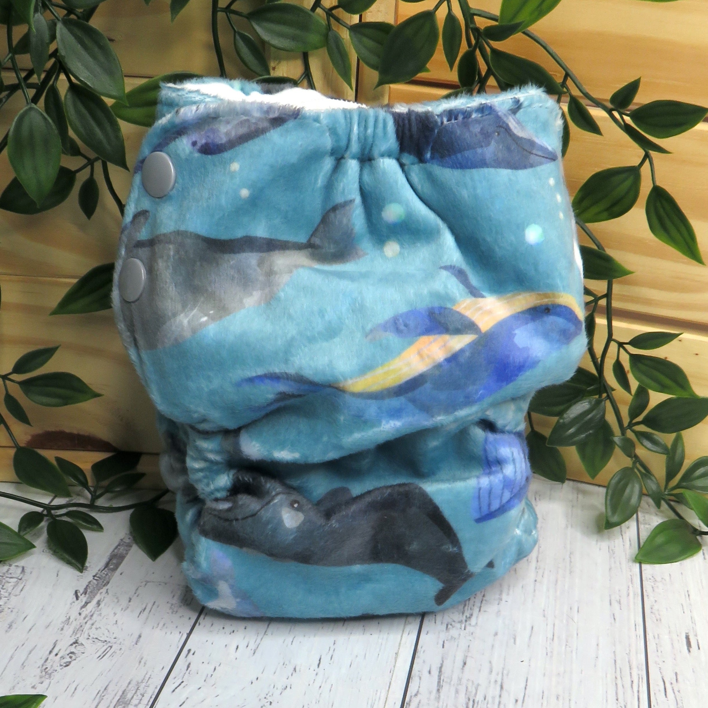 Whale - Minky - Side Snap – From The Rose Garden